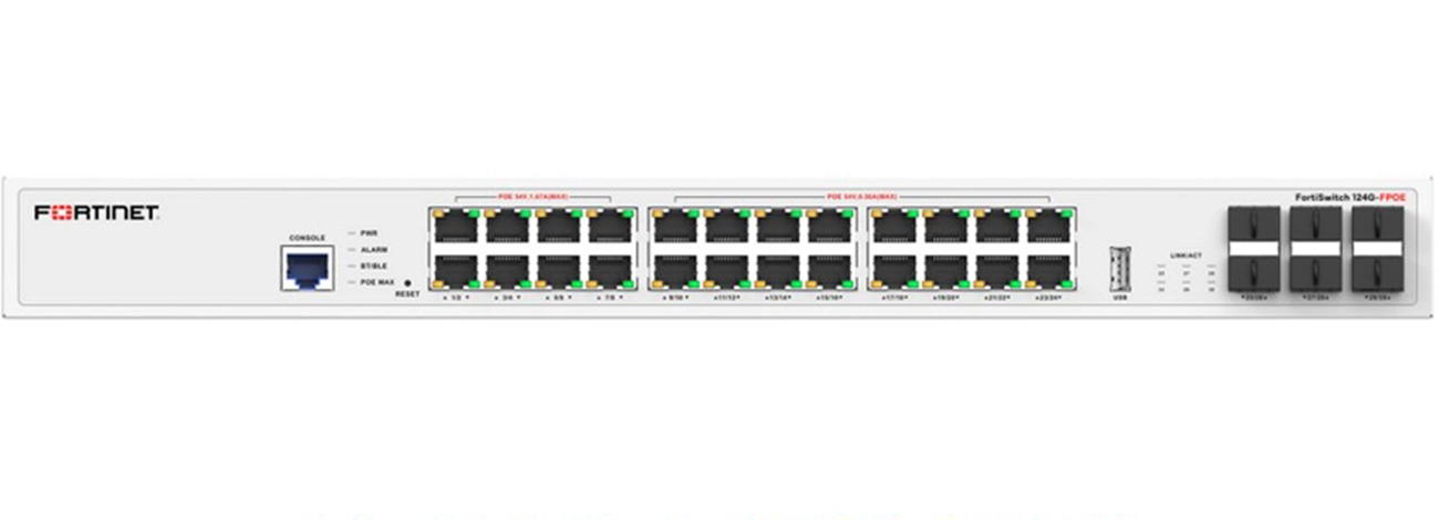 Fortinet FortiSwitch FS-124G-FPOE 24 Port Layer2 Switch (L2, 24x2.5GE ...